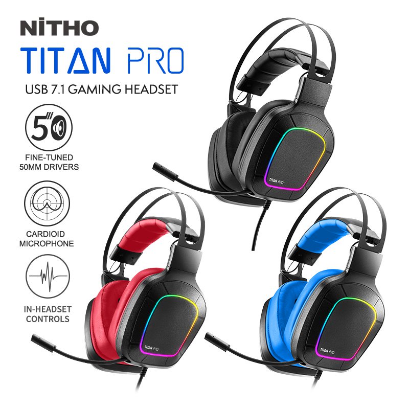 NiTHO Titan 7.1 Surround sound over-the-ear gaming headset with ...