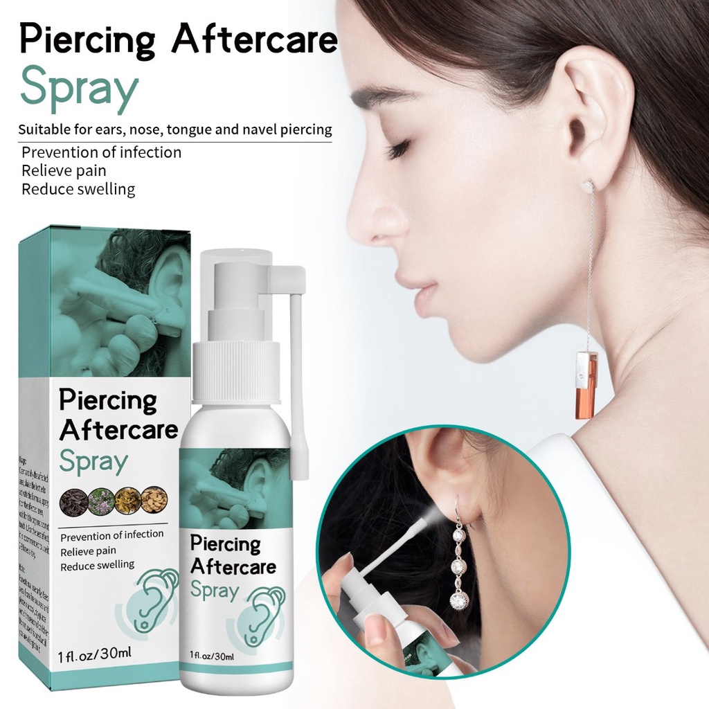 Piercing Aftercare Spray Fine Mist For Ear Nose Naval Body Piercings ...