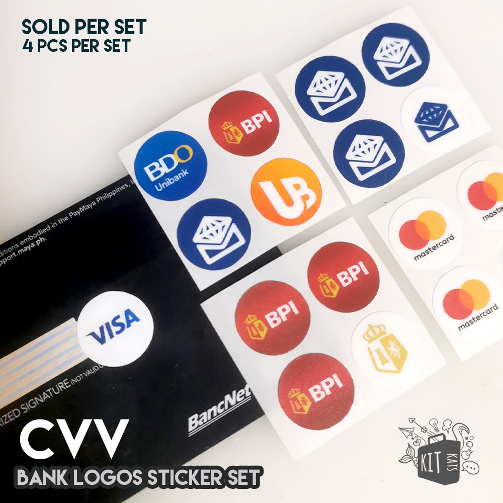CVV stickers for back of card security (Bank logos edition) | Shopee ...