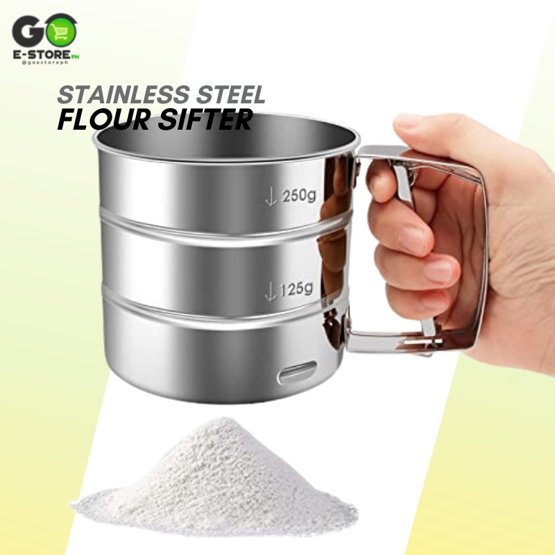 Stainless Steel Flour Sieve Cup Shaker Mesh Strainer Flour Sifter ...
