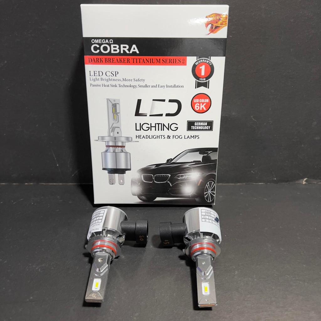 9005 HB3 OMEGA COBRA DARK BREAKER TITANIUM SERIES 2 LED CSP BULB LIGHT ...
