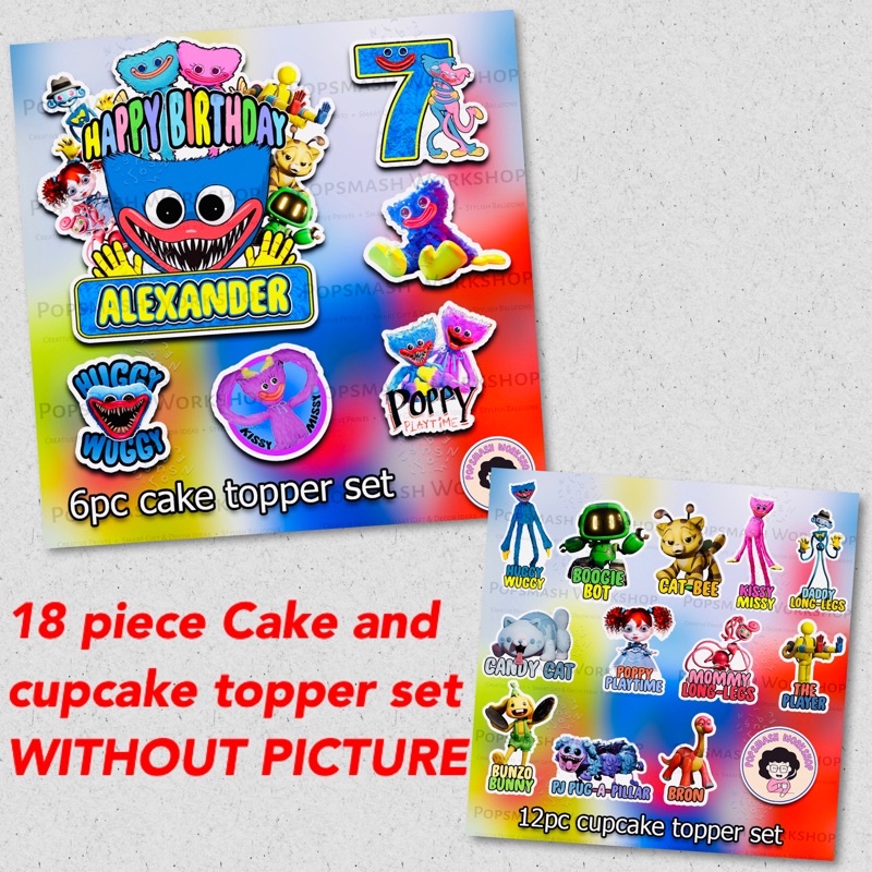 Huggy Wuggy Poppy Playtime Cake Topper Cupcake Topper | Shopee Philippines