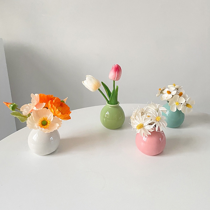 Ceramics Flower Vases Mini Hydroponic Vase Desktop Decor Nordic Modern ...