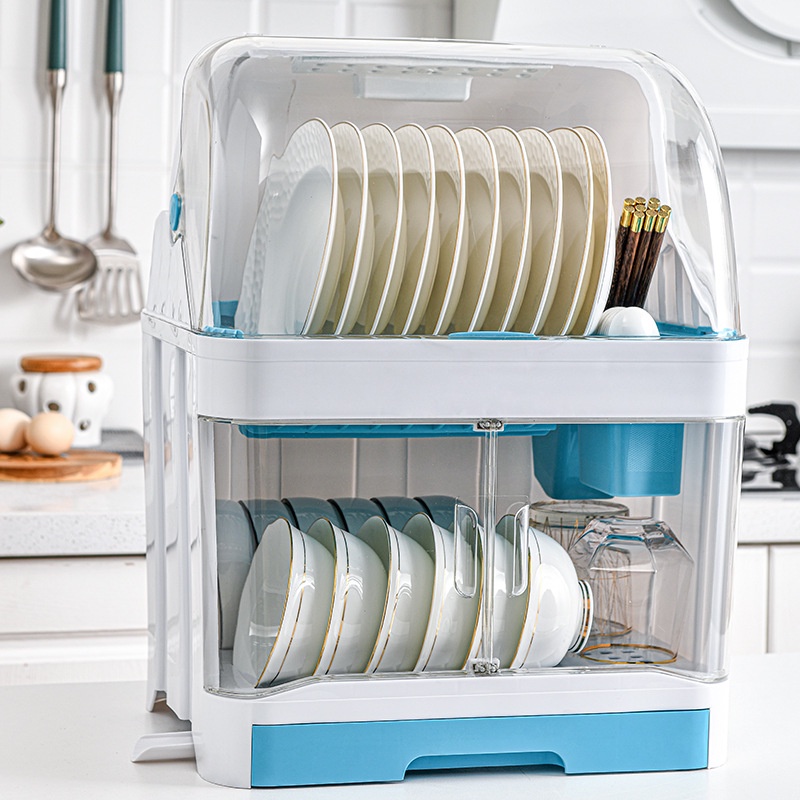 Multi-Function 2 Layer Kitchen Dish Rack Cupboard Plate Storage ...