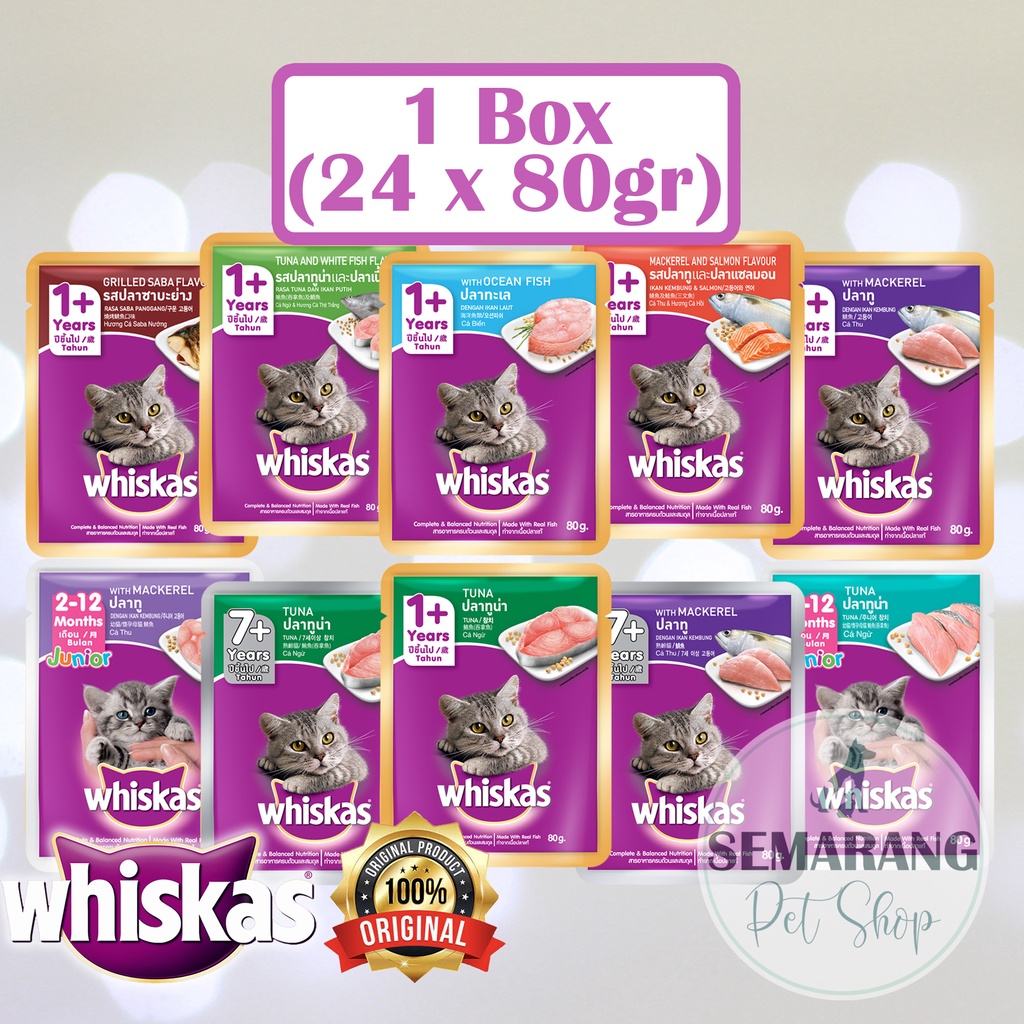 Wet Cat Food WHISKAS Pouch 80gr 1 DUS/BOX Wet Food Sachet Pouch 1Box ...