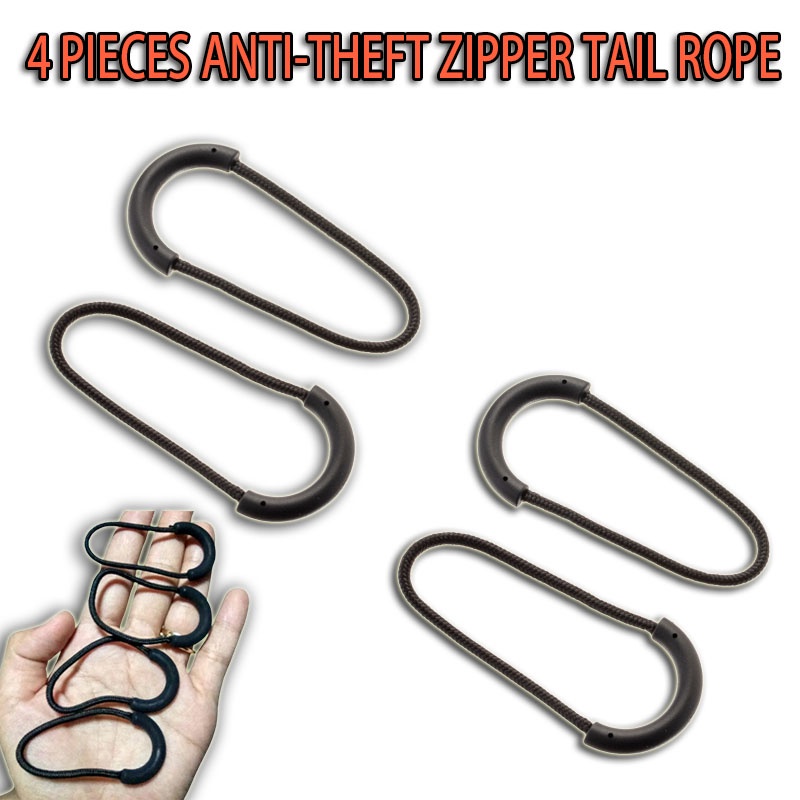 4 PIECES ANTI-THEFT ZIPPER TAIL ROPE/Anti-theft Zipper Hiking Zipper ...