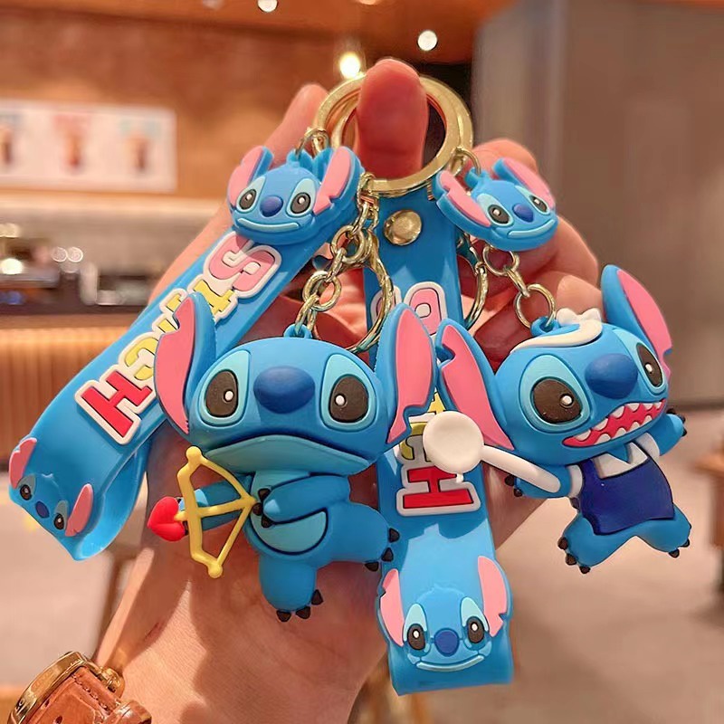 New cartoon Stitch doll keychain Lilo & Stitch anime keychain backpack ...