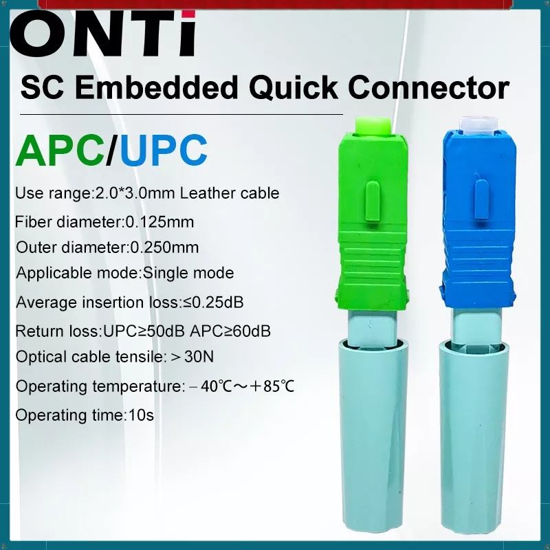 ONTi 50pcs/10pcs New SC APC Senko SM Single-Mode Optical Connector FTTH ...