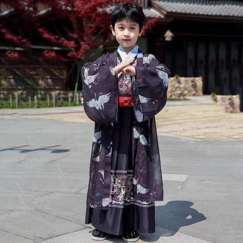Children's Hanfu Boys Chinese Style Tang Suit Autumn Flying Fish ...