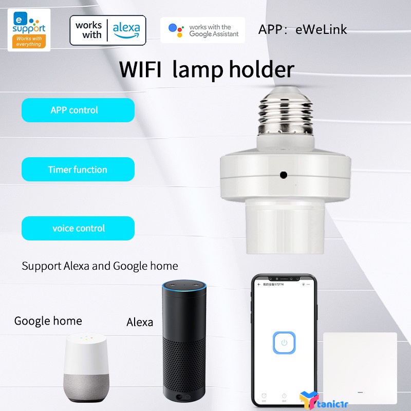 Lamp Holder Base Ewelink Wifi Smart Light Bulb Adapter Smart Lamp ...