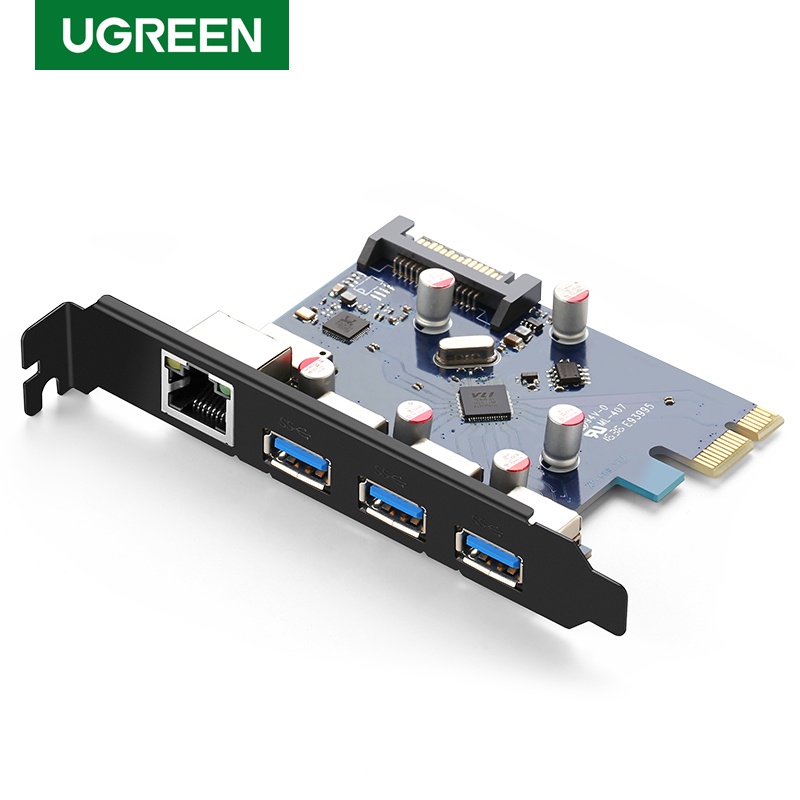 UGREEN PCI-E PCIE 4 Ports Express Card to USB 3.0 Gigabit Ethernet ...
