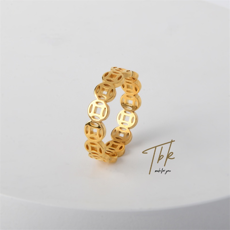 TBK Lucky Charm 18k Gold Ring for Women Accessories Hypoallergenic 929r ...