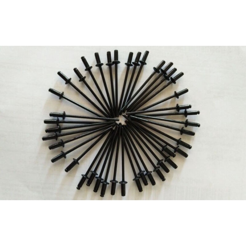 50pcs Aluminium Blind Rivets Black Pop Rivets Mushroom Head Break ...