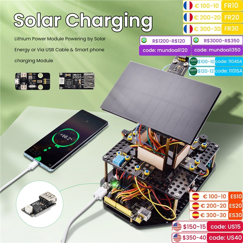 Keyestudio Acrylic Smart Solar Tracker System Tracking Starter Kit For ...