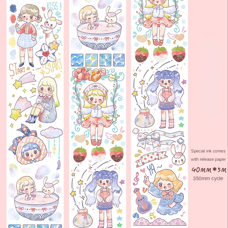 Kawaii Cute Tape Sticker Cute Fat Series Cartoon Whole Roll Hand ...