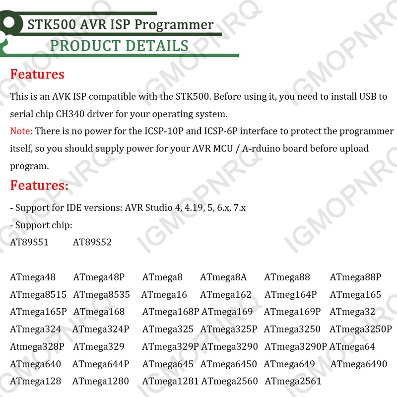 Avr Isp Programmer Stk500 Avr Isp Compatible Double Header Interface