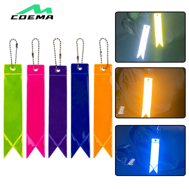 2pcs Reflective Keychains Streamer Reflective Strip Safety Reflector ...