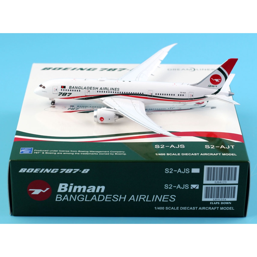 LH4125A Alloy Collectible Plane JC Wings 1:400 Biman Bangladesh ...