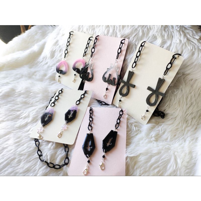 DEVIL CANDY Black Licorice Candy Mask Chain cute kawaii goth handmade ...