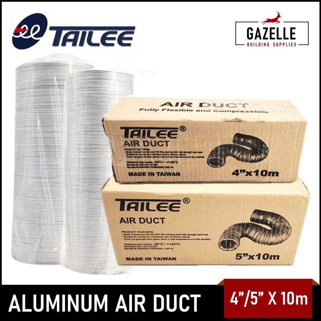 Tailee Flexible Aluminum Air Duct Hose Flexible Compressible AC Exhaust ...