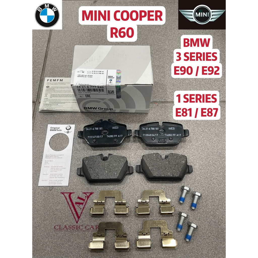 BMW 3 SERIES E90 E92 1 SERIES 1 E 81 E87 MINI COOPER R60 REAR DISC ...