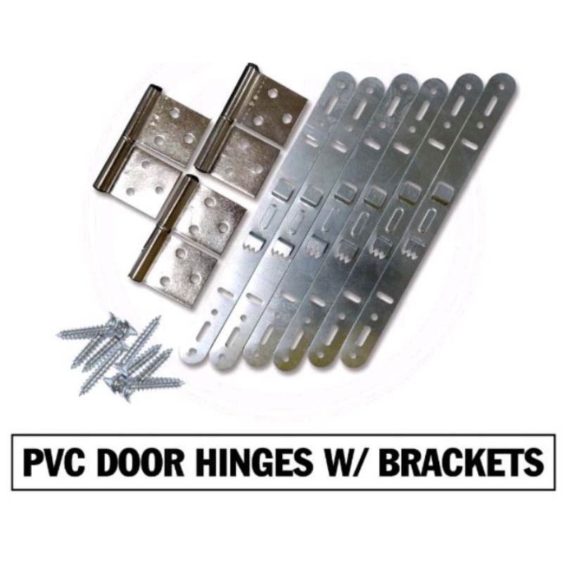 PVC DOOR HINGES WITH BRACKET (1 SET) BISAGRA NG PINTUAN SA CR KASAMA ...