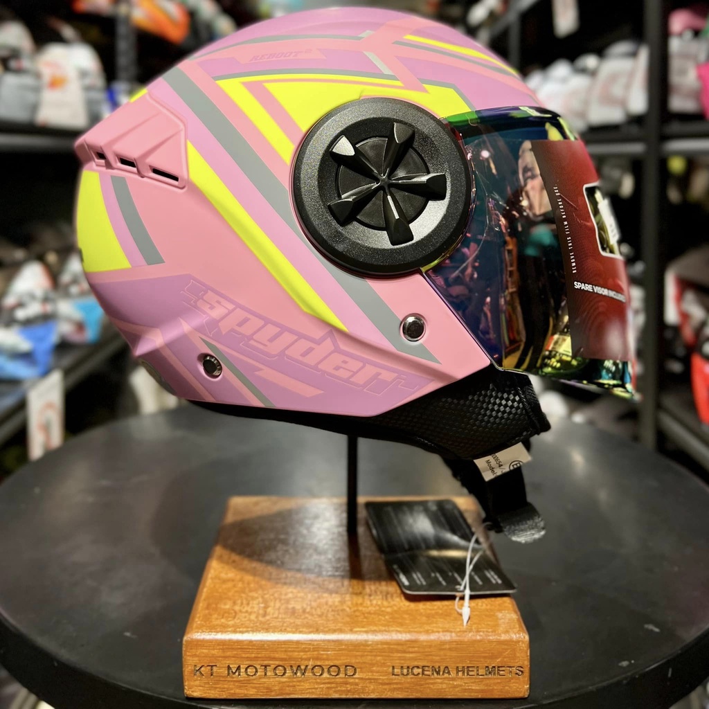 Spyder Reboot 2 S7 Half Face Single Visor Helmet with Free Extra Clear ...
