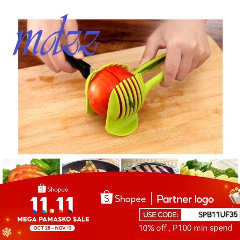 Food Tong Tomato Lemon Potato Vegetable Fruit Slicer Guide | Shopee ...