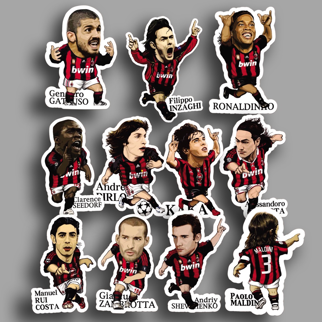 Milan AC Player Logo Aesthetic Sticker For Motorcycle | Shopee Philippines