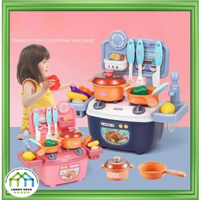 KITCHEN SET TOY WITH WATER FUNCTION SINK FRUITS AND VEGETABLES SET TOY ...
