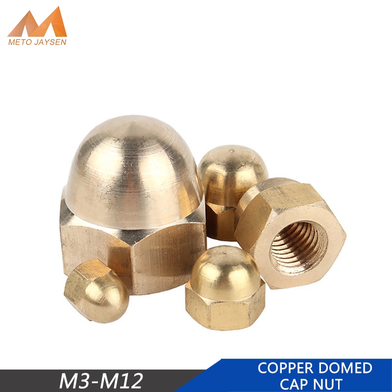 M3 M4 M5 M6 M8 M10 M12 Brass Hexagon Domed Cap Acorn Nuts Ball Head Nut Copper Round Head Hex ...
