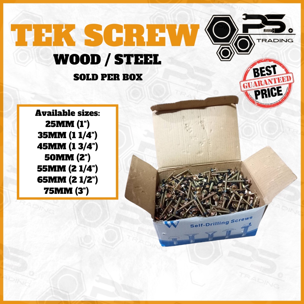 TEK SCREW FOR WOOD|STEEL (SOLD PER BOX) text screw | tex screw tekscrew ...