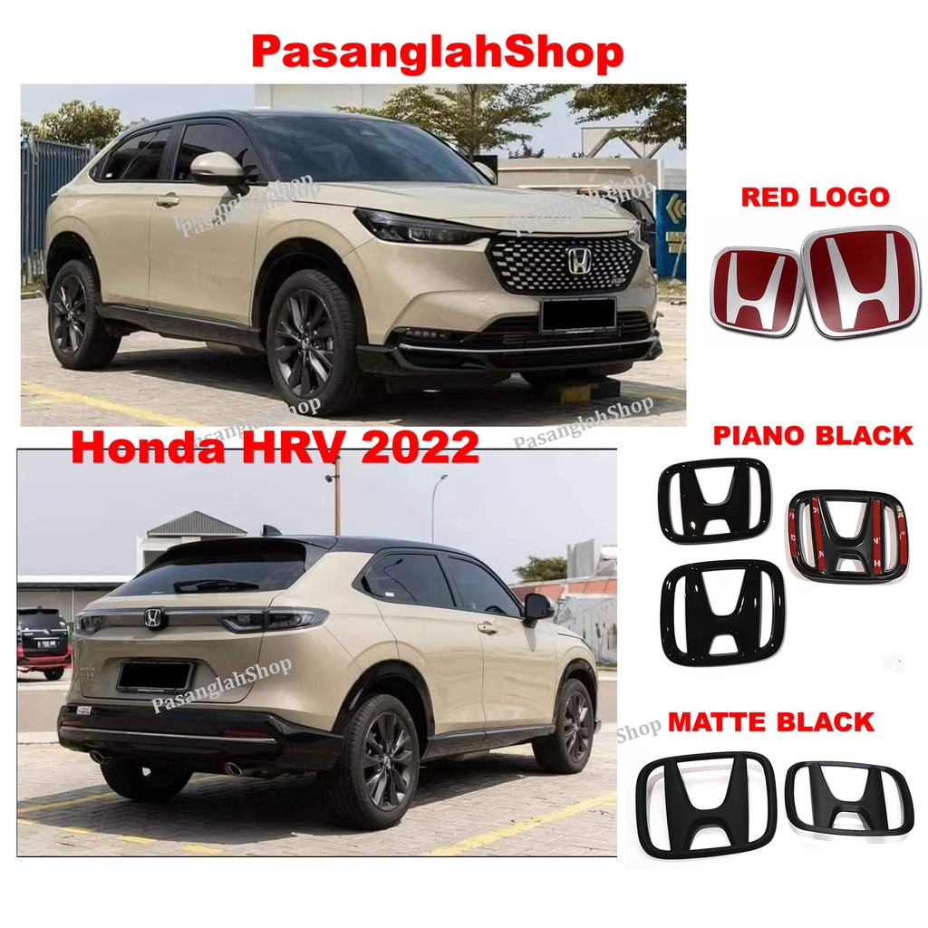 Honda HRV 2022 Honda Logo Emblem Matte Black Piano Black Red Logo Front ...