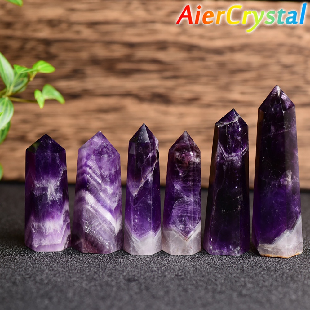 Natural Amethyst Point Crystal Healing Energy Stone Natural Quartz Home ...