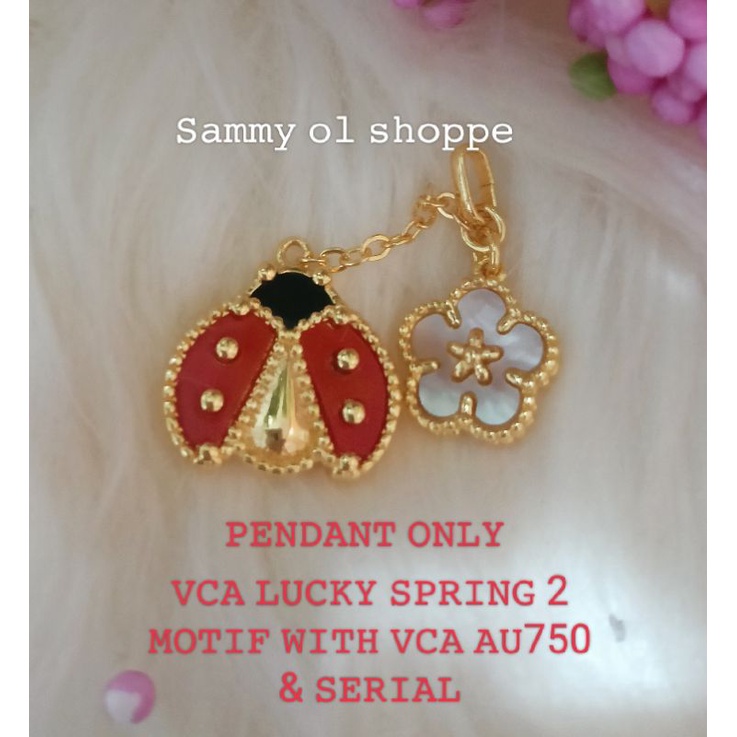 SOS vca lady bug PENDANT ONLY 2 motif with vca au750 and serial ...