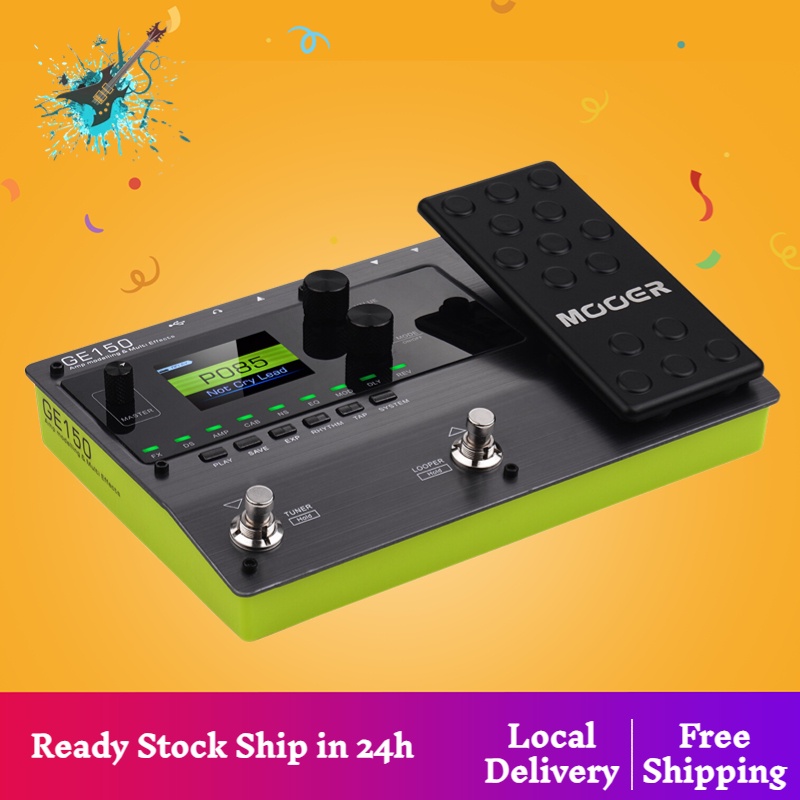 MOOER GE150 Amp Modelling & Multi Effects Pedal 55 Amplifier Models 151 ...