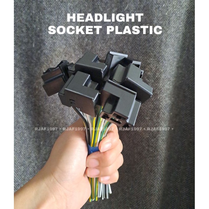 HEADLIGHT SOCKET PLASTIC 3T H4 1 PIECE AUTHENTIC WITH AUTO WIRE ...