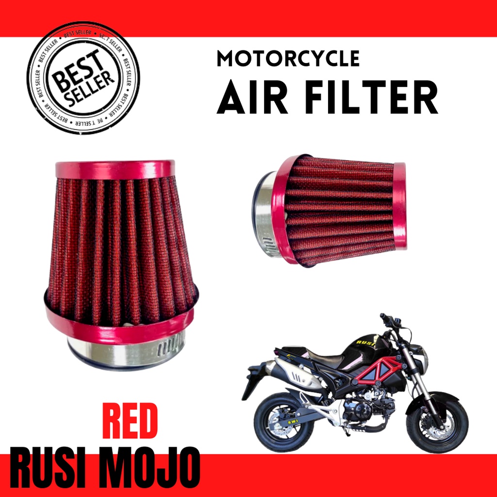 MOTORCYCLE AIR FILTER FOR RUSI MOJO| RED | MOTOR AIR CLEANER ...