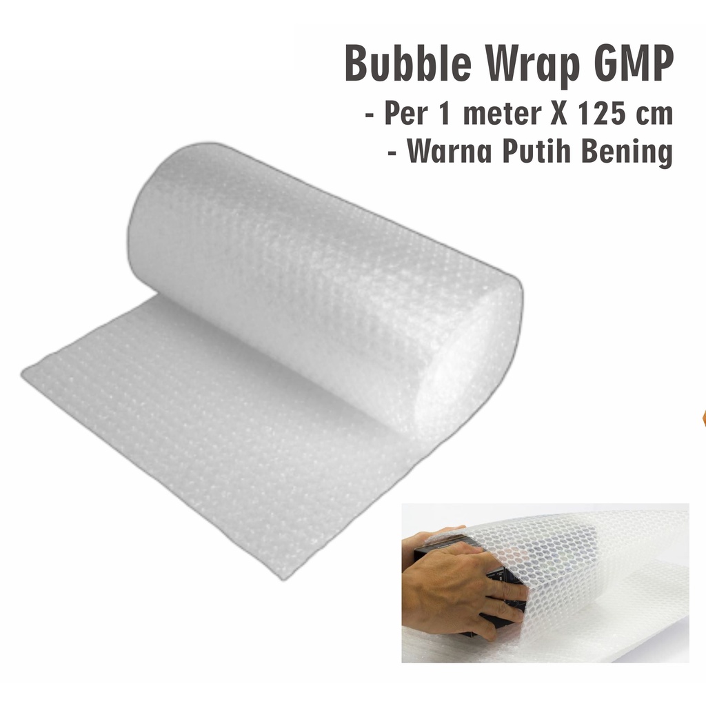 GMP Brand Clear Bubble Wrap - Bubble Plastic Per 1 meter X 125 cm ...