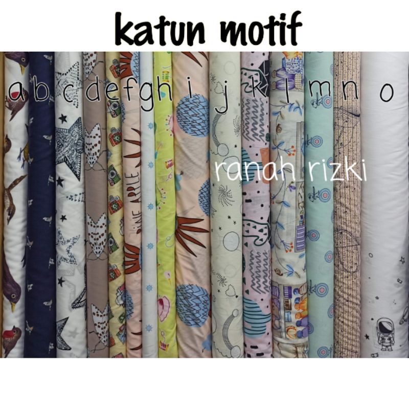 KATUN KEMEJA Cotton Fabric With Animal Motifs And Cute Characters kk037 ...