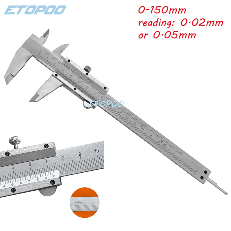 4way measurement Vernier Caliper 6" 0-150mm Metal Calipers Gauge ...