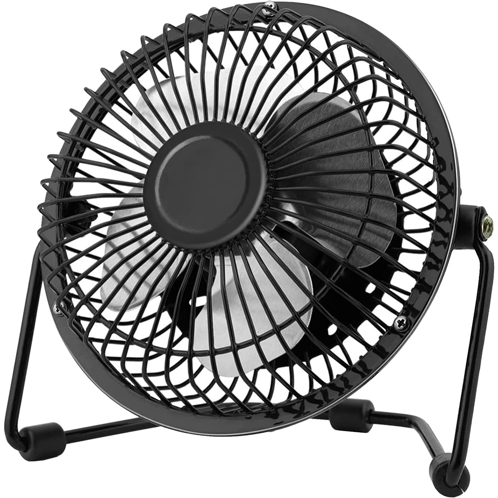 Mini USB Table Desk Personal Fan Metal Design, Quiet Operation 4' USB ...