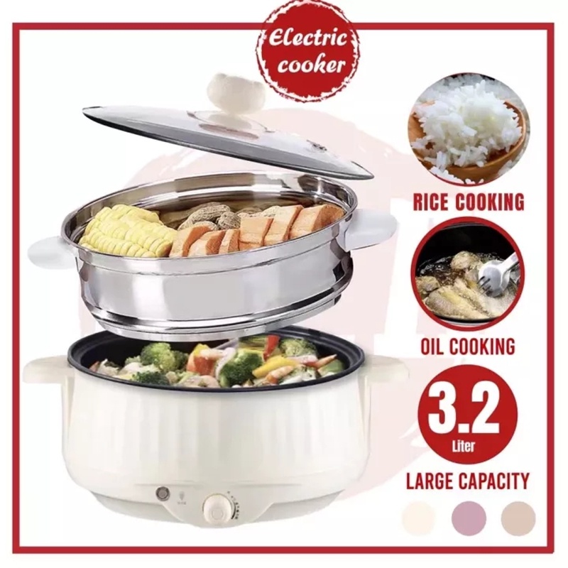 3.2L Rice Cooker With Steamer Non-Stick Multi-Function Electric Pot ...