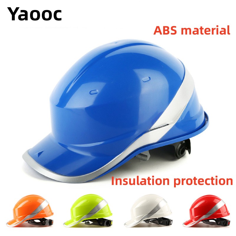 Safety Helmet Work Cap ABS Insulation Material With Reflective Stripe ...