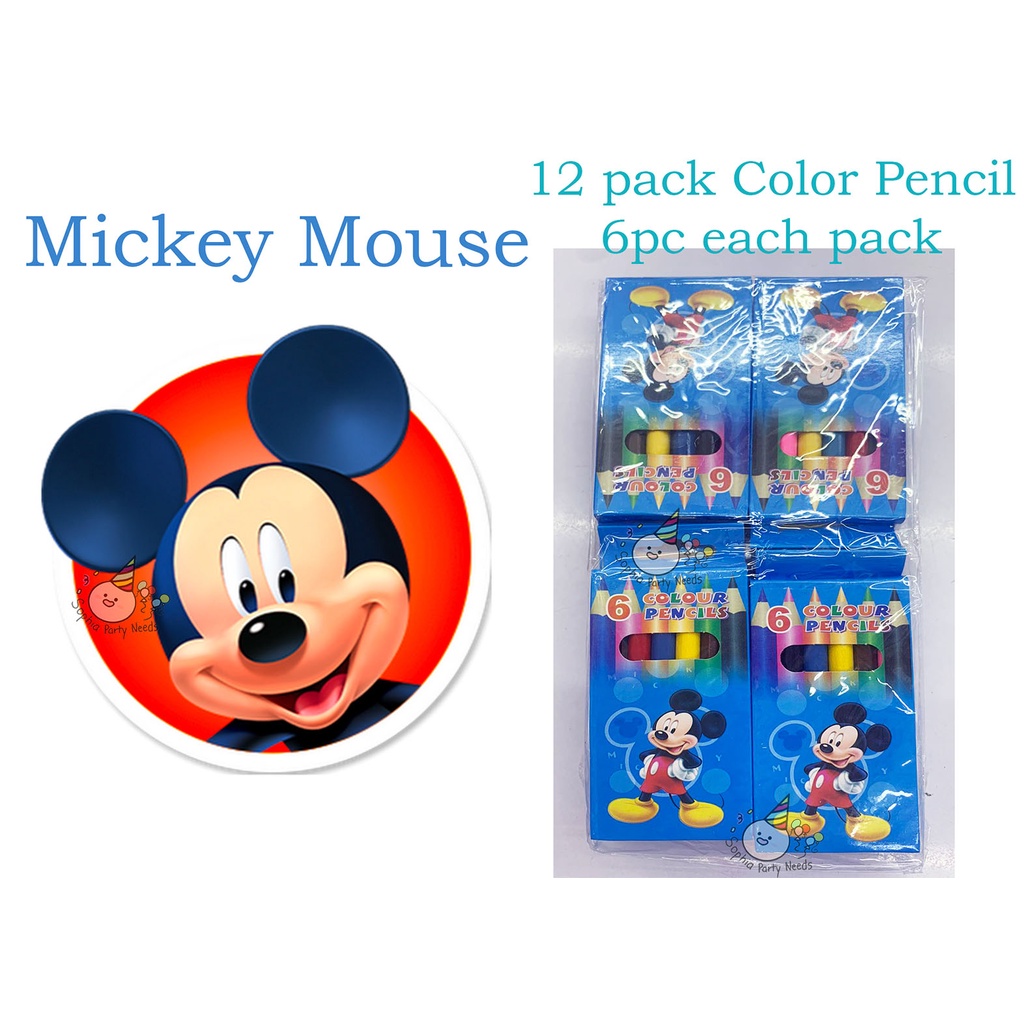 12pack Mickey Mouse Color Pencil (6 color) Giveaway Items Prizes Gifts ...