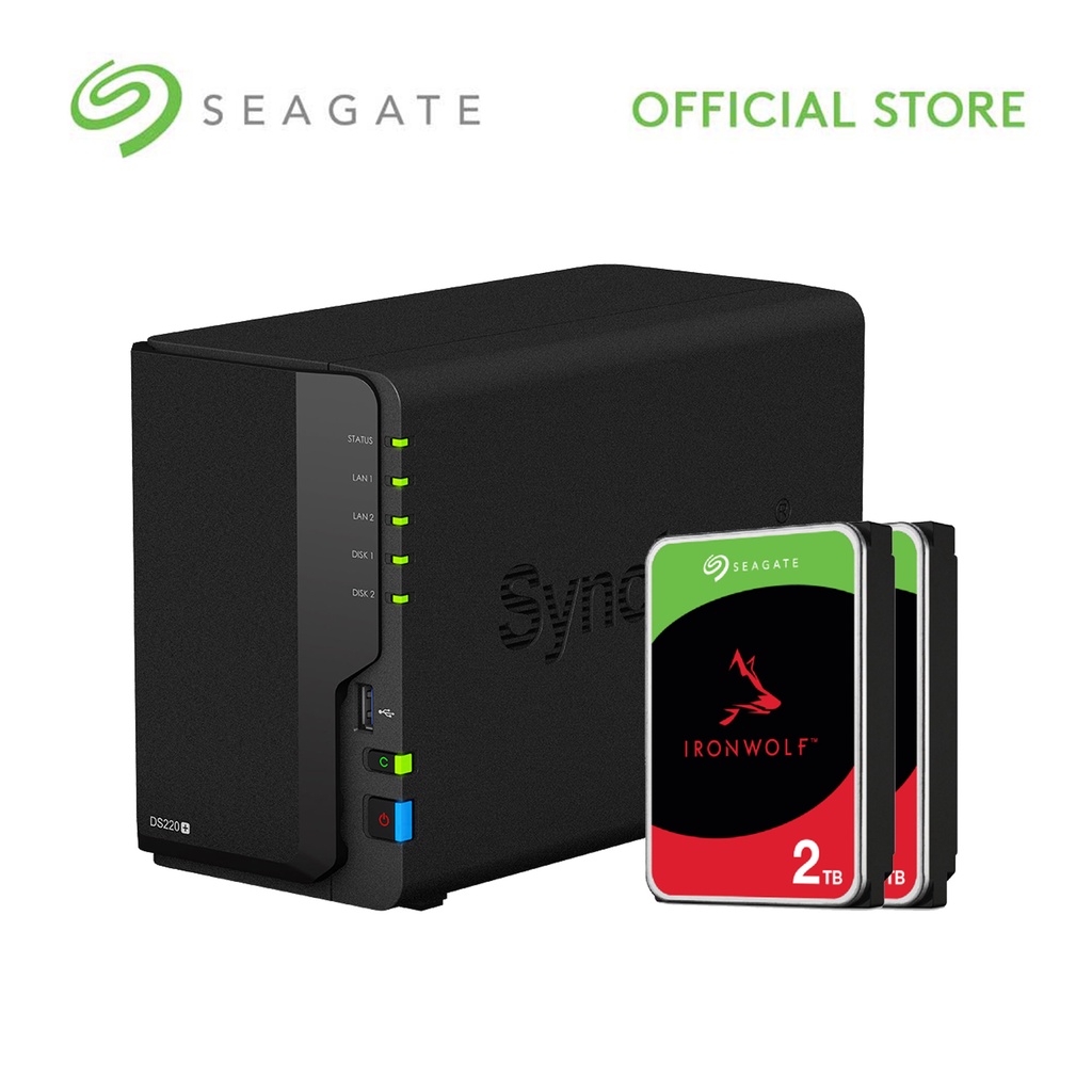 Synology NAS DiskStation DS220+ With 2x Seagate IronWolf 2TB ...