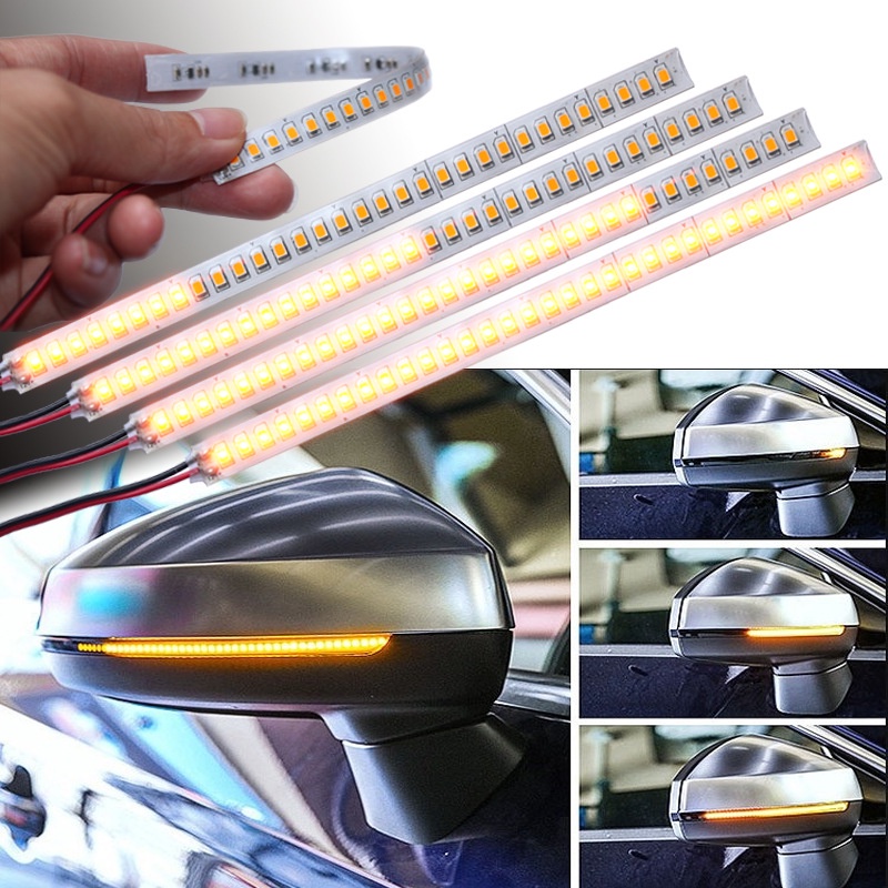 1 pair car rear view mirror indicator lamp streamer strip flowing turn ...
