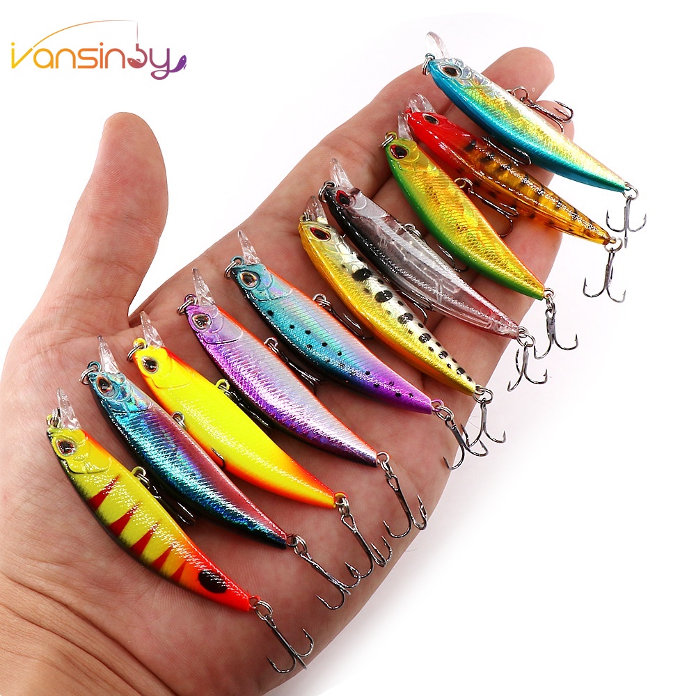 Fishing Gear 6.5cm/5g Sinking Minnow Fishing Lure Water Long Throw Lure Hard Bait Minnow ...