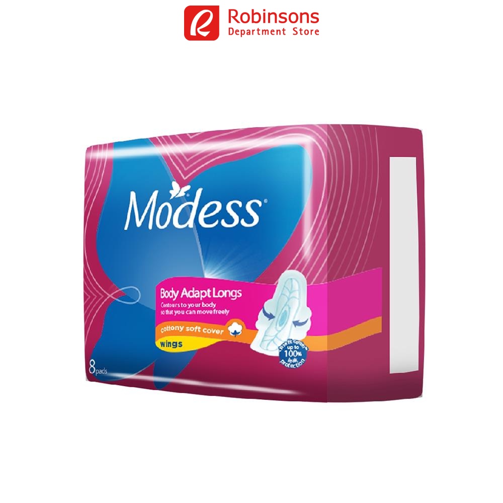 Modess Sanitary Napkin Body Adapt Long with Wings 8's | Shopee Philippines