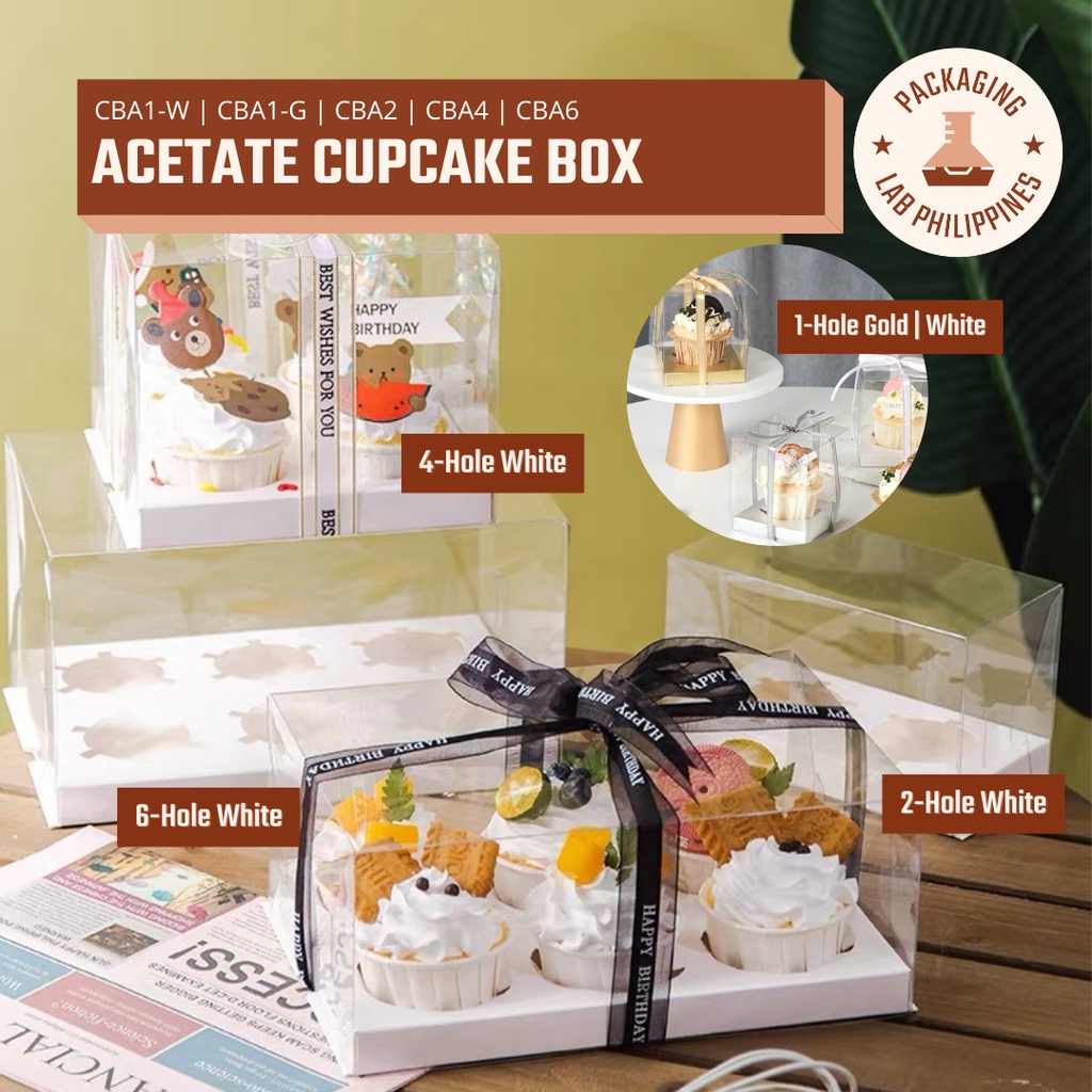 [10pcs] Acetate Cupcake Box - Available in 4 designs | Shopee Philippines
